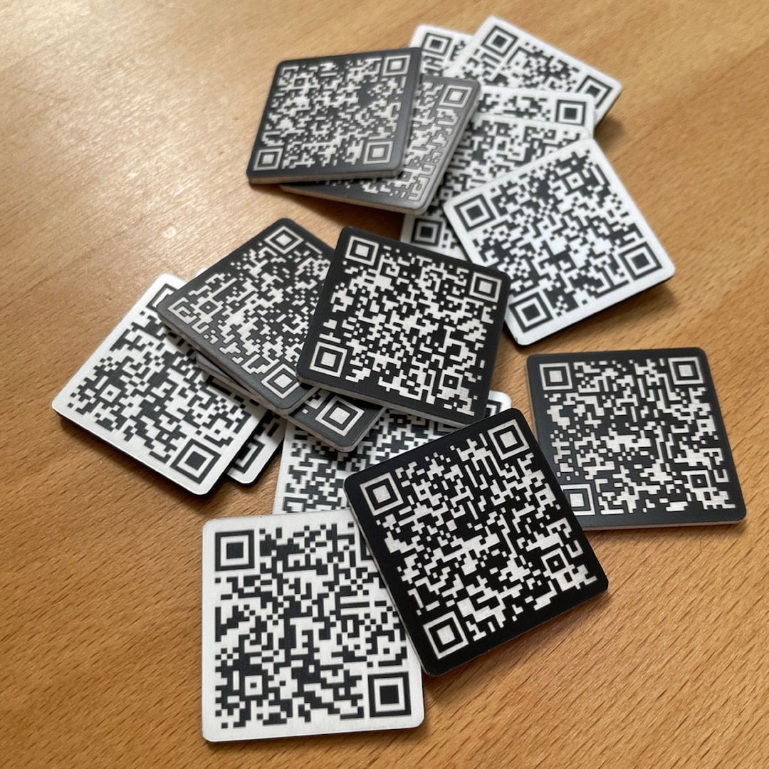 Custom QR Code Laser Engraved Discs: 30mm Square Tags - Etsy