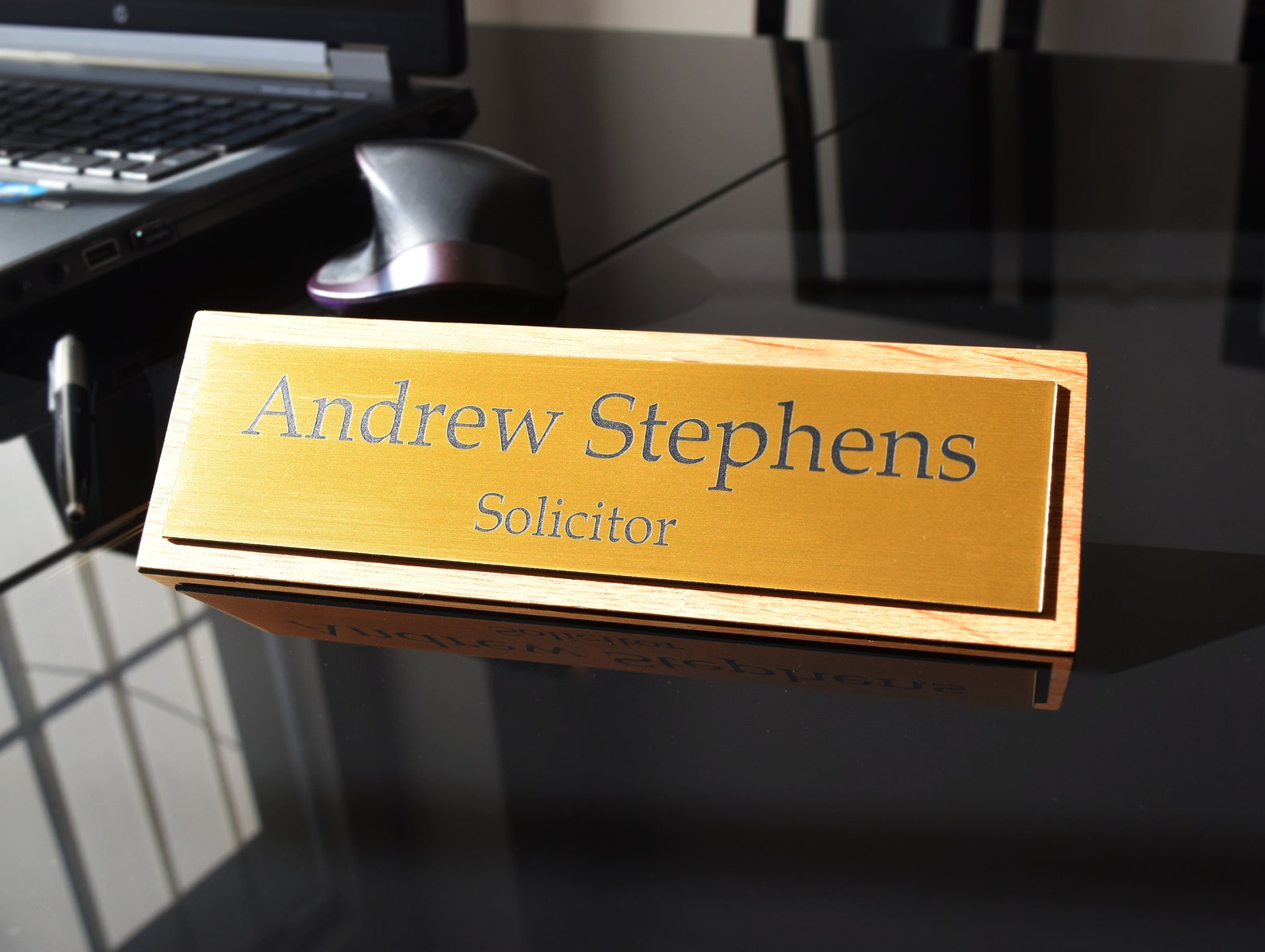 Solid Wood Stylish Personalised Desk Name Plate Desk Plaque - Etsy