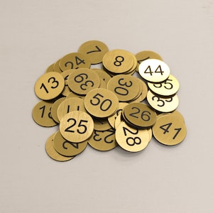 Set of 50x3cm Laser Engraved Number Discs, Table, Tags, Locker ...