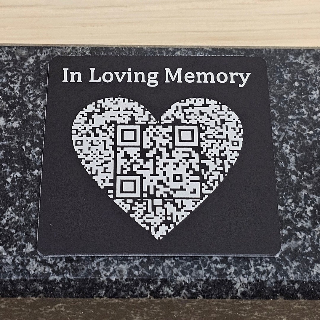 Eternal Remembrance With 50mm Square Anodised Aluminium QR Code ...