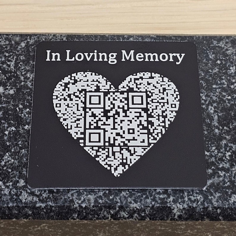 Eternal Remembrance With 50mm Square Anodised Aluminium QR Code ...