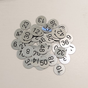 Set of 50x3cm Laser Engraved Number Discs, Table, Tags, Locker ...