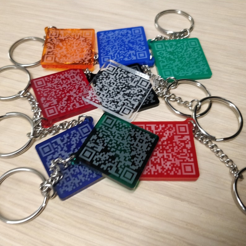 30mm Acrylic Keyring Custom QR Code Laser Engraved Fob - Etsy UK