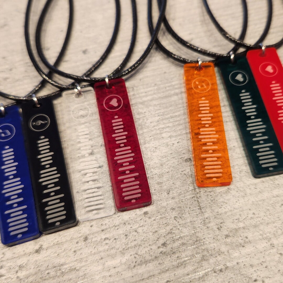 Custom Acrylic Song Scan Code Necklace - Personalised Laser Engraved ...