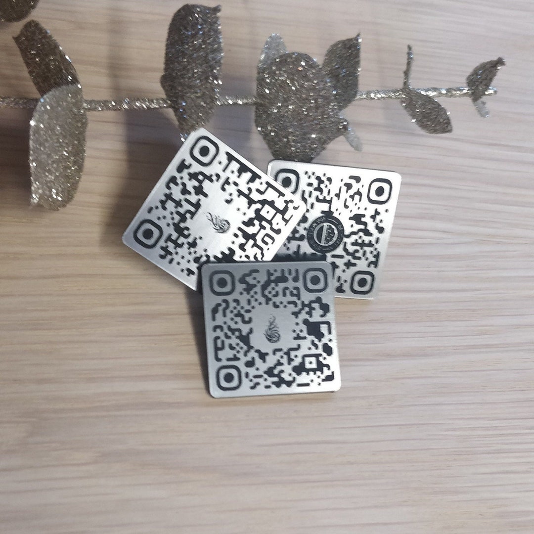 Custom Laser Engraved QR Code Tag: 40mm Plastic Label - Etsy
