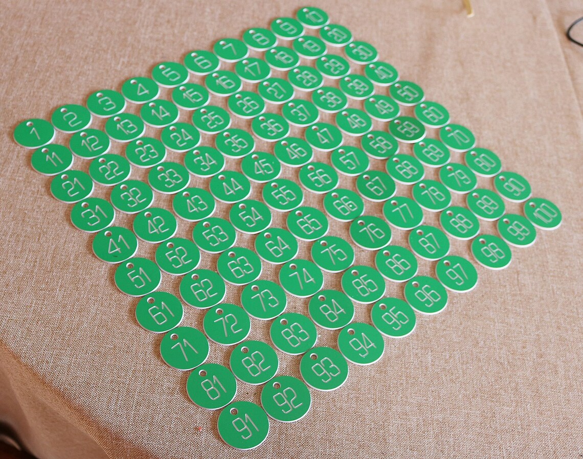 Set of 100x3cm Engraved Number Discs Table Tags Locker - Etsy