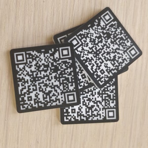 30mm Square Custom QR Code Laser Engraved Discs, Table, Tags, Locker ...