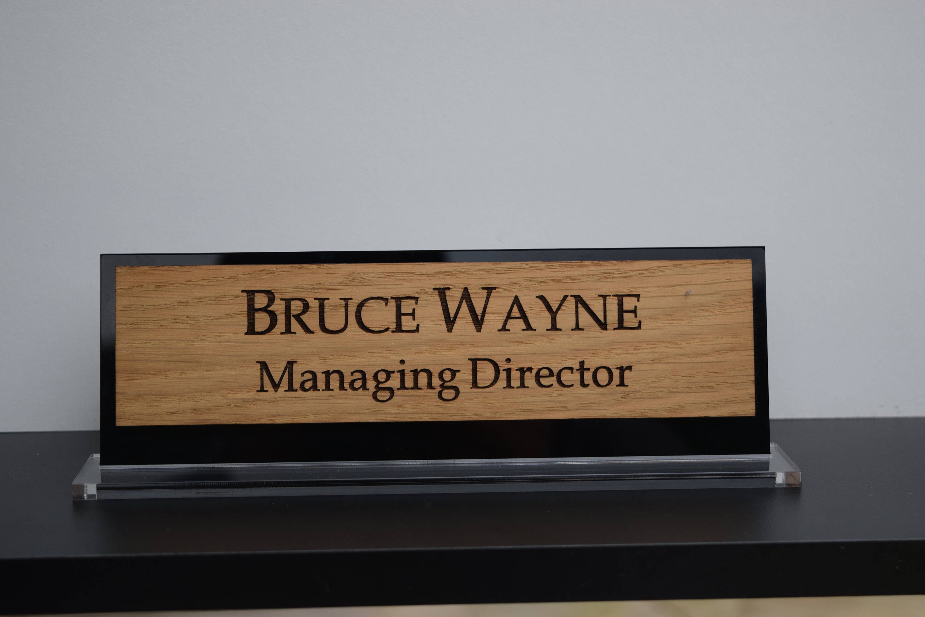 Stylish Personalised Executive Desk Name Plate, Custom Engraved Sign ...