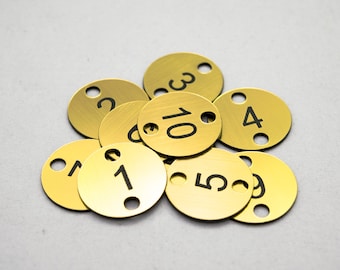 Hand Punched Brass Oval Numbered Tags Custom Numbered Locker - Etsy