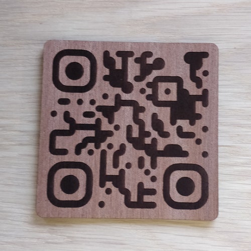 Wooden Engraved QR Code - Etsy