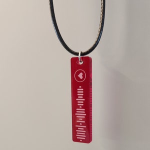 Custom Acrylic Song Scan Code Necklace - Personalised Laser Engraved ...