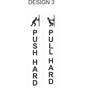 Push and Pull Hard 12" X 2.5" Front Door Sign Laser Engraved Sticker - Etsy