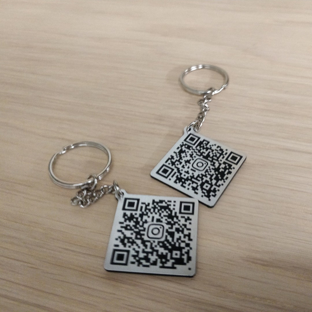 30mm Keyring Custom QR Code Laser Engraved Fob, Keychains, Tags, Locker ...