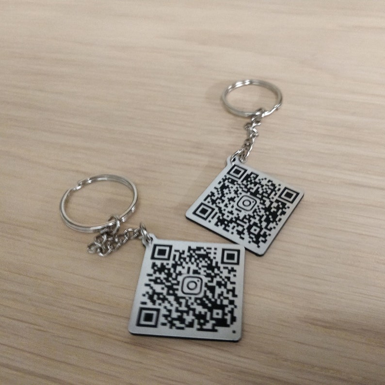 Porte-clés 30 mm QR Code personnalisé gravé au laser, porte-clés, porte ...