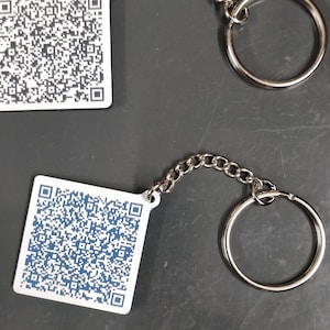 30mm Keyring Custom QR Code Laser Engraved Fob, Keychains, Tags, Locker ...