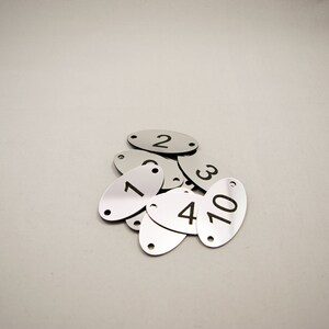 15 Laser Engraved Number Discs, 2 Holes for Table, Tags, Locker, Pub ...