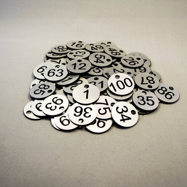 Set of 100x3cm Laser Engraved Number Discs Table Tags - Etsy UK