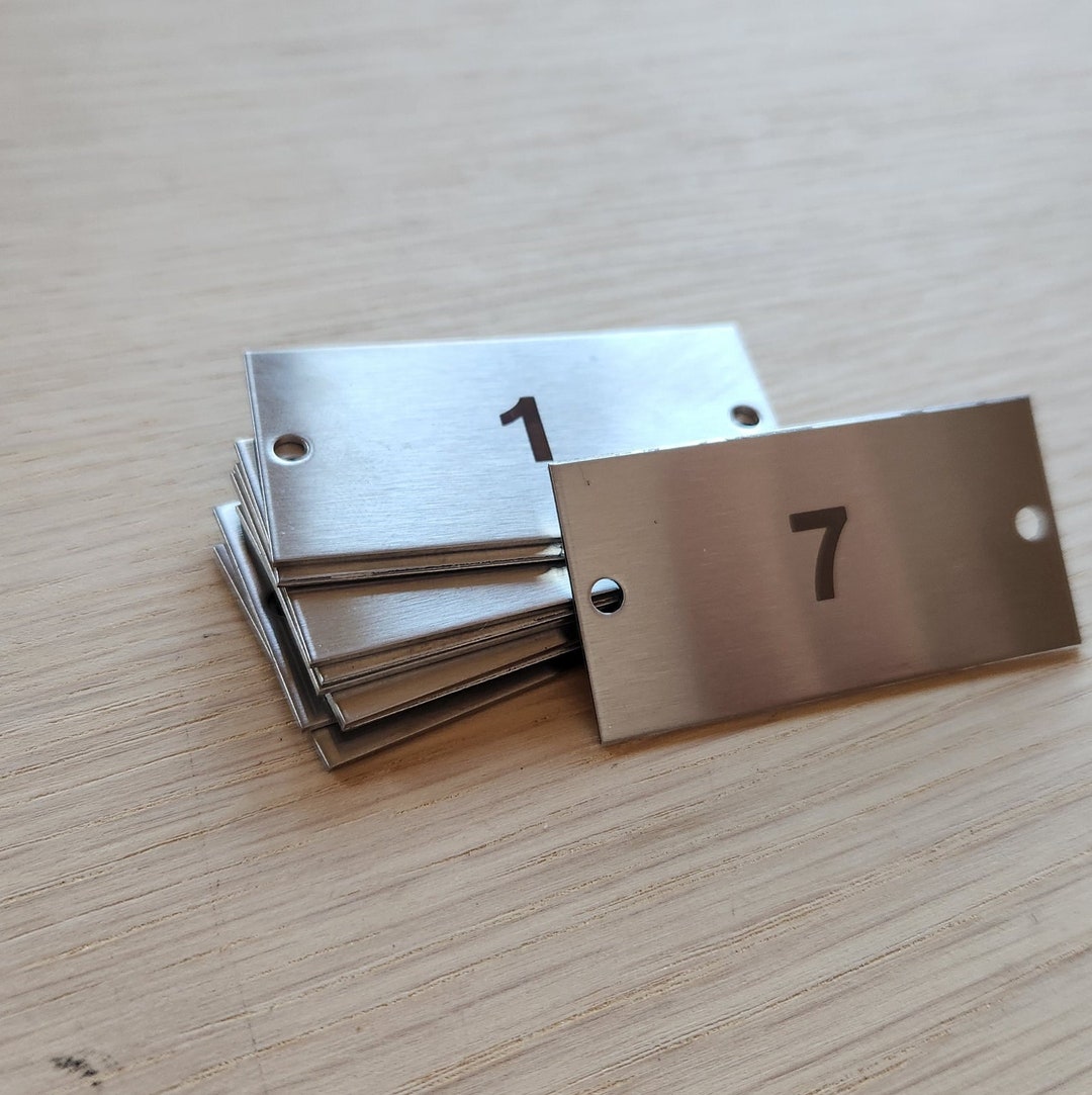 Stainless Steel Tag 50x25 With Two Holes Ideal for Table Numbers ...