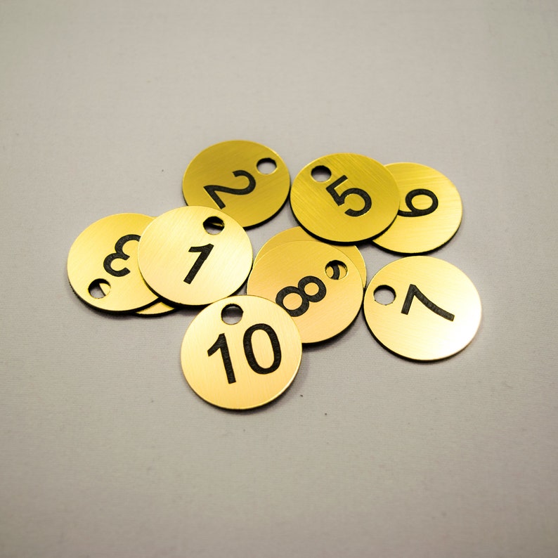 Set of 10x3cm Laser Engraved Number Discs Table Tags - Etsy UK