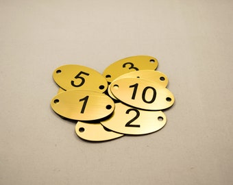 35 Laser Engraved Number Oval Discs, Table, Tags, Locker, Pub ...