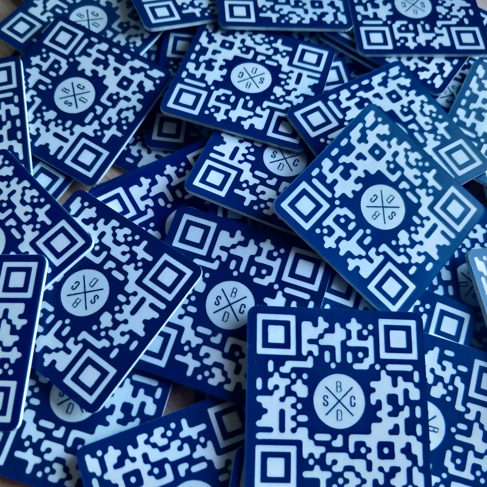 Custom QR Code Laser Engraved Discs: 50mm Square Tags Scan to Order ...