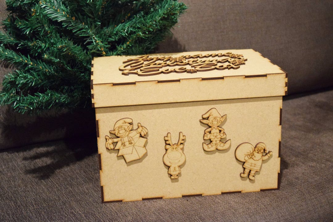 Christmas Eve Box, Unpainted Mdf,flat Pack, Topper - Etsy
