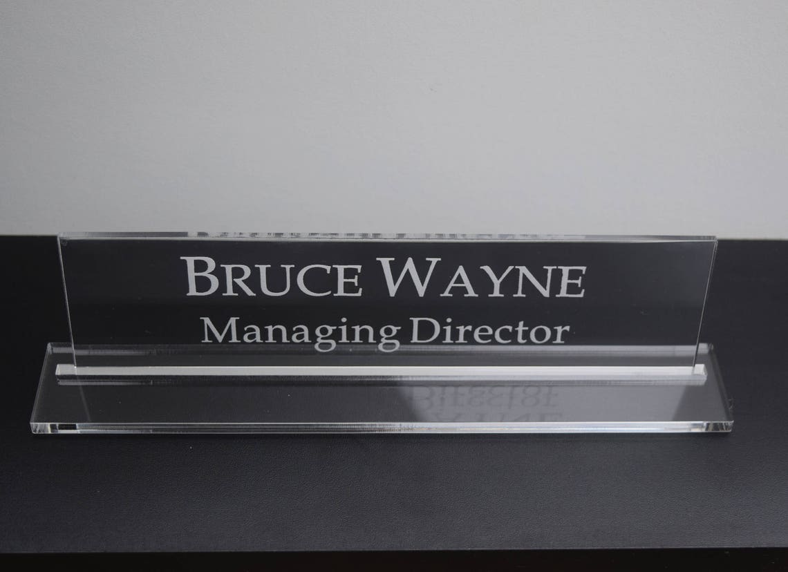 Executive Personalised Desk Name Plate, Custom Engraved Sign, Office ...