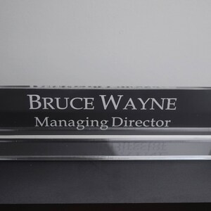 Executive Personalised Desk Name Plate, Custom Engraved Sign, Office ...