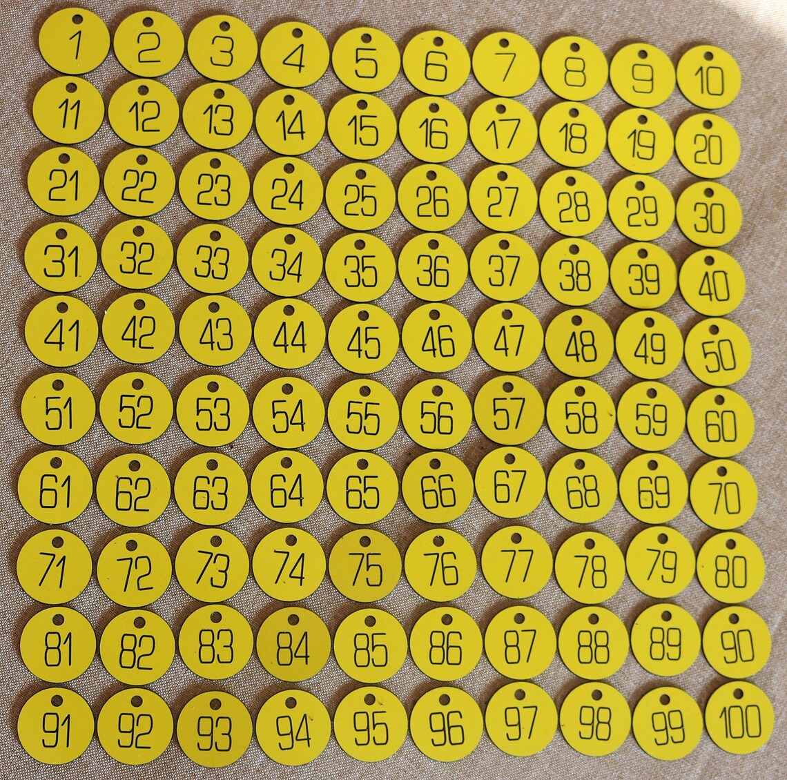 Set of 100x3cm CNC Engraved Number Discs Table Tags Locker - Etsy