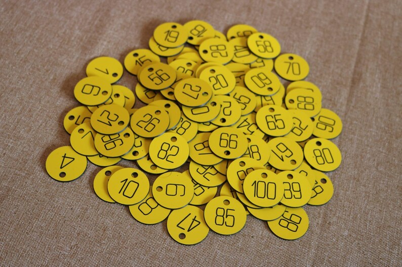 Set of 100x3cm CNC Engraved Number Discs Table Tags Locker | Etsy