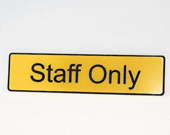 STAFF ONLY Laser Engraved Home Store Restaurant Club | Etsy UK