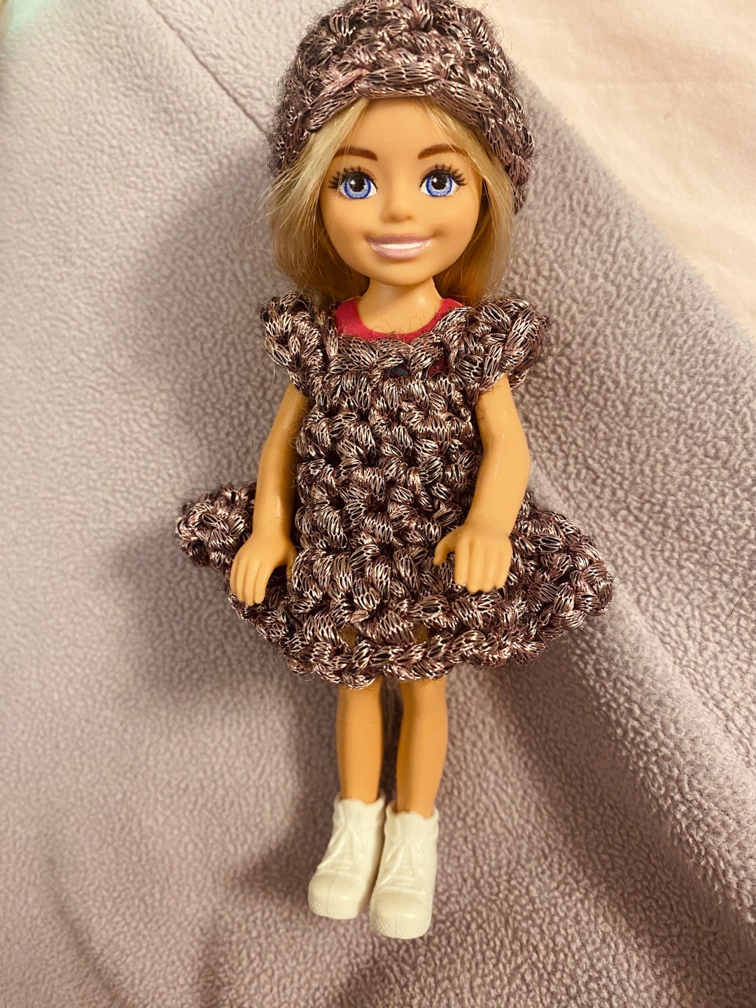 Pink Metallic Doll Hat and Dress Set- Chelsea - Etsy