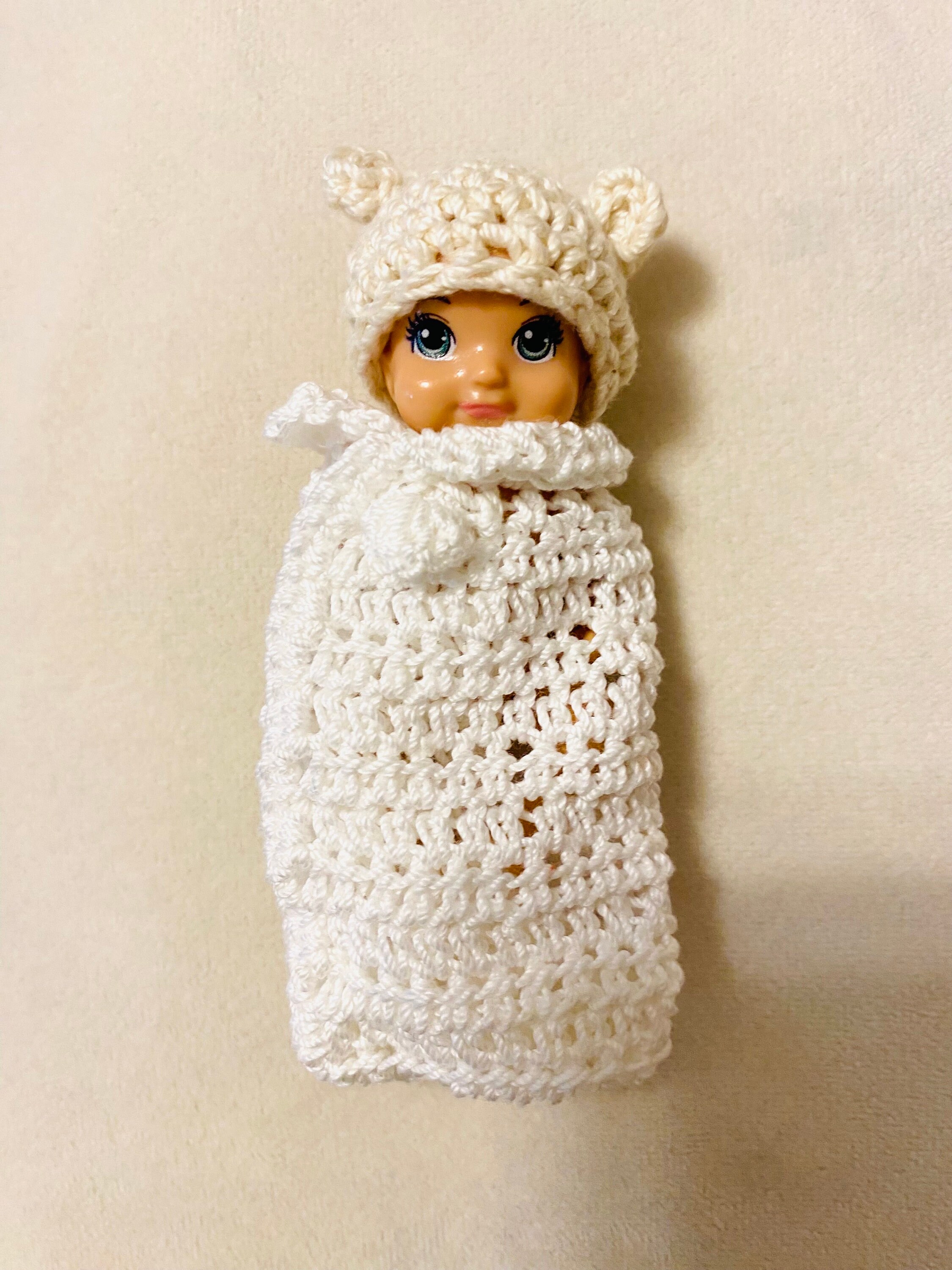 Baby Bunting/wrap, White for 3 Inch Doll - Etsy