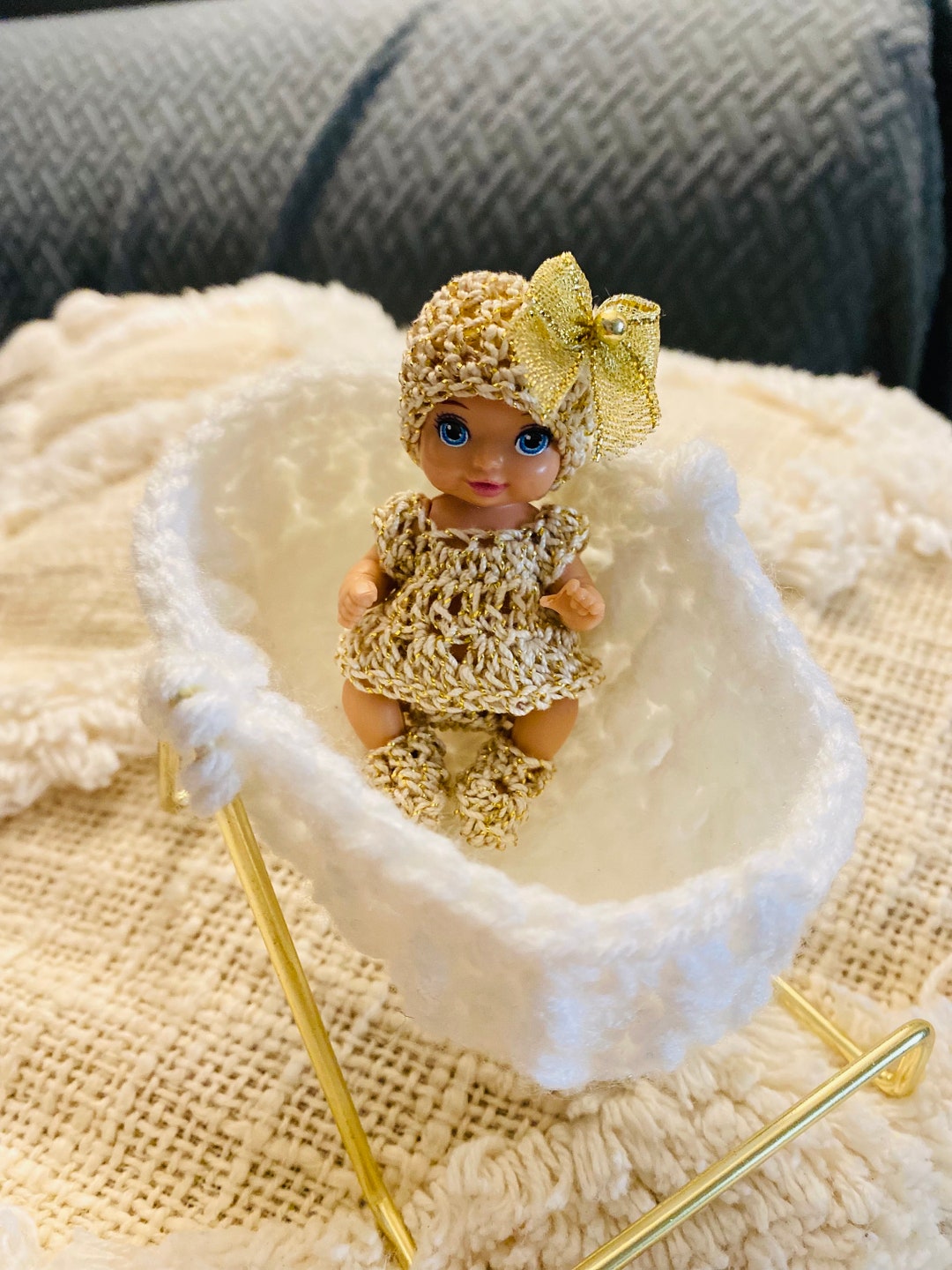 Metallic Baby Outfit Pieces- Gold- for 3 Inch Doll - Etsy