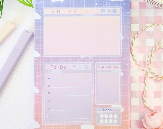 Vaporwave Aesthetic Notepad Kawaii Notepad Cute Notepad Kawaii Memo Pad ...