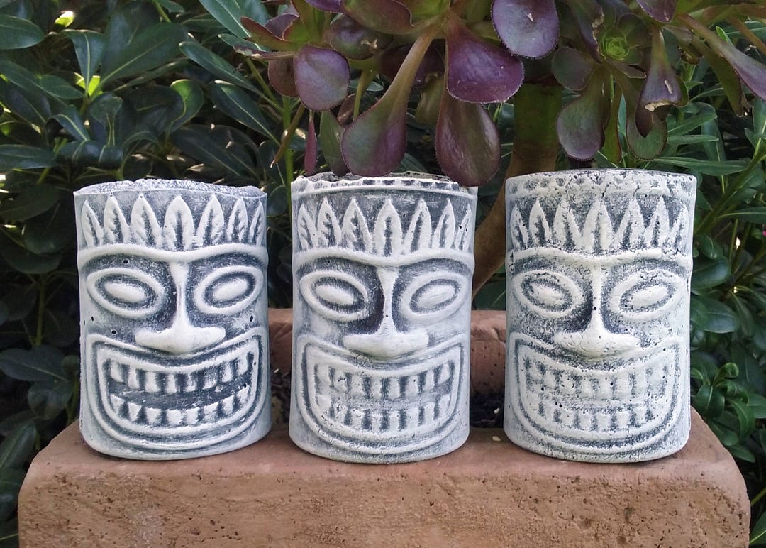 Polynesian Mini-planter Set Polynesian Candle Set Solid - Etsy