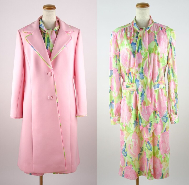 1960s Vintage Lilli Ann / Baby Pink and Flower Pattern / - Etsy