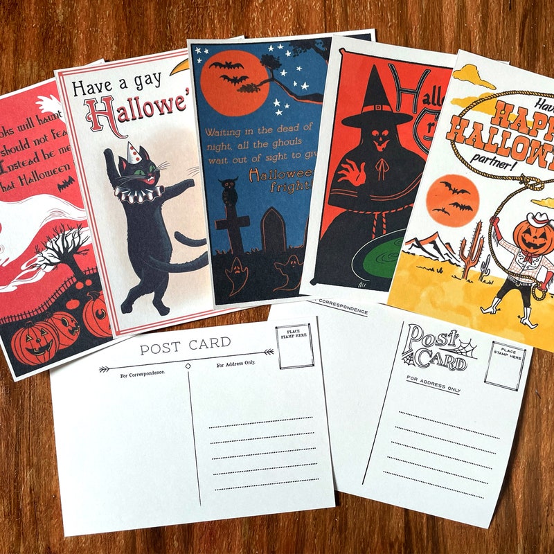 Halloween Postcards - Etsy