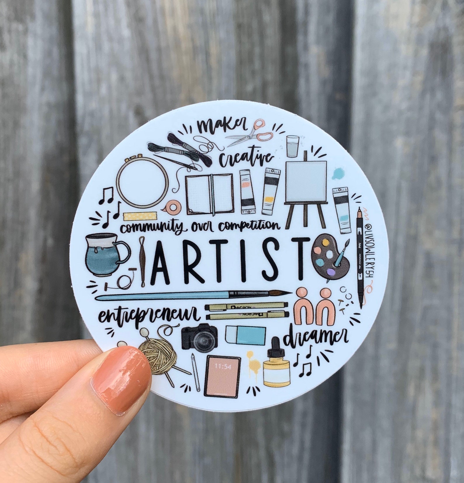 Artist Sticker | Etsy