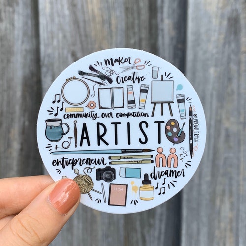 Paint Brush Sticker Artist Stickers Stickers for | Etsy