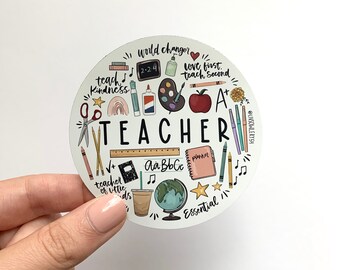 Teacher Circle Sticker Teacher Gifts | Etsy