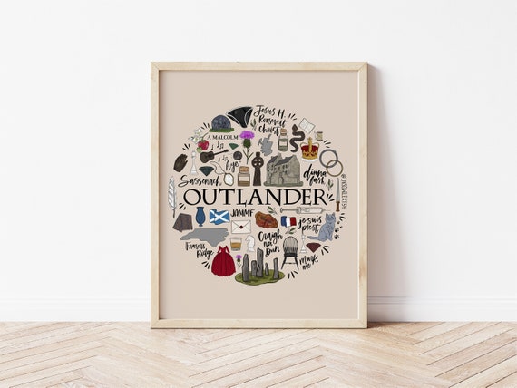 Outlander Inspired Illustrated Art Print 8x10 | Etsy