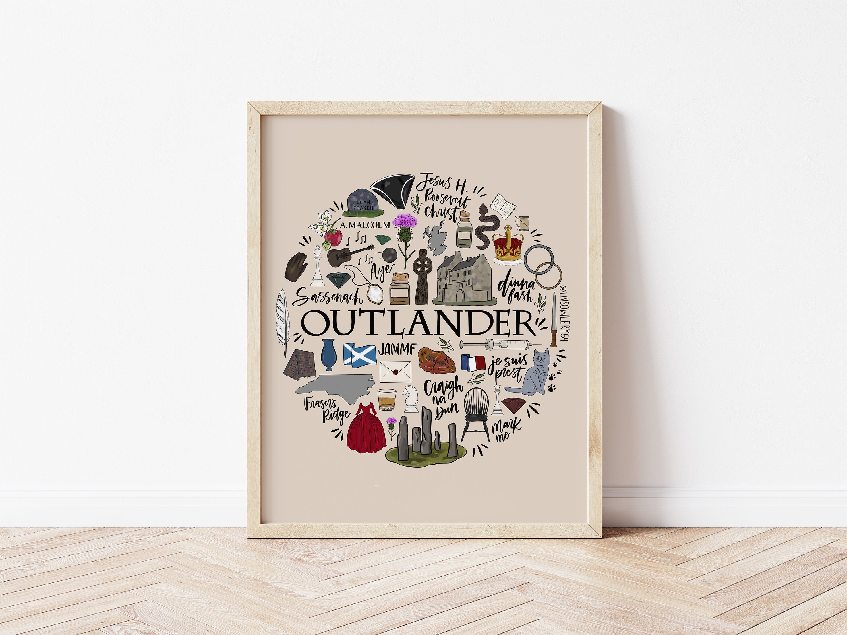 Outlander Inspired Illustrated Art Print 8x10 - Etsy