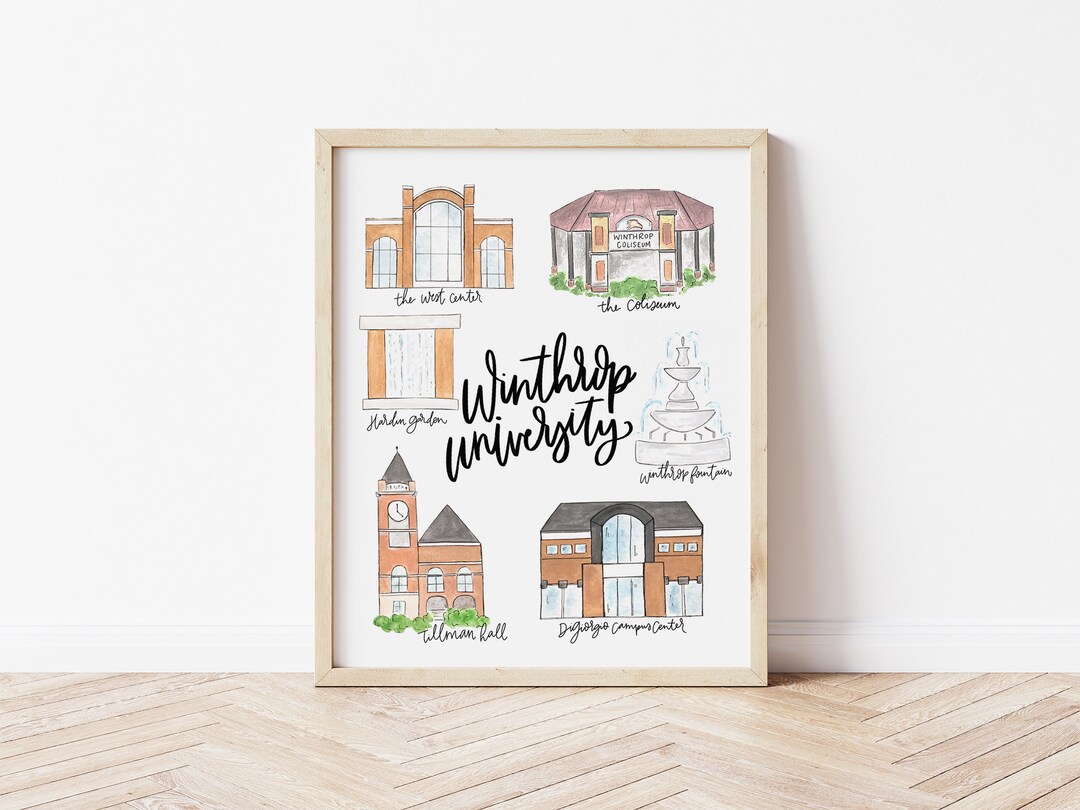 Winthrop University | 8x10 Landmarks Map Print - Etsy