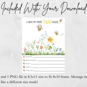Mother's Day Handprint Craft, I Love My Mom Bee-cause Craft, Printable ...