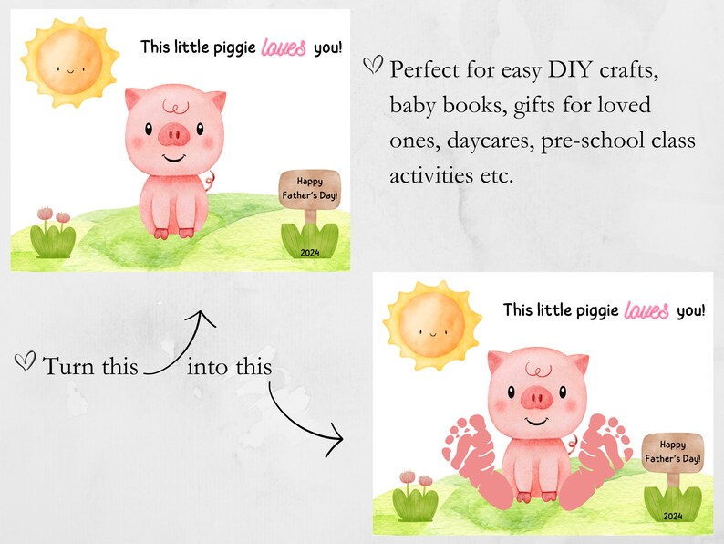 Father's Day Footprint Craft, Printable DIY Crafts, Gift for Dad ...