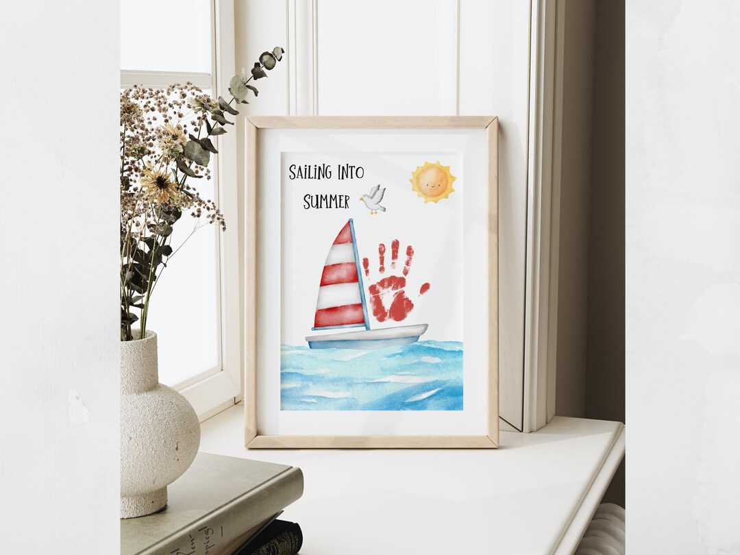 Sailing Into Summer, Summer Handprint Crafts, DIY Crafts, Sailboat ...