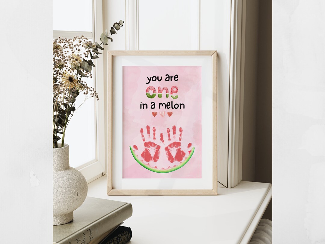 One in A Melon Handprint Craft, Summer Handprint Crafts, DIY Crafts ...