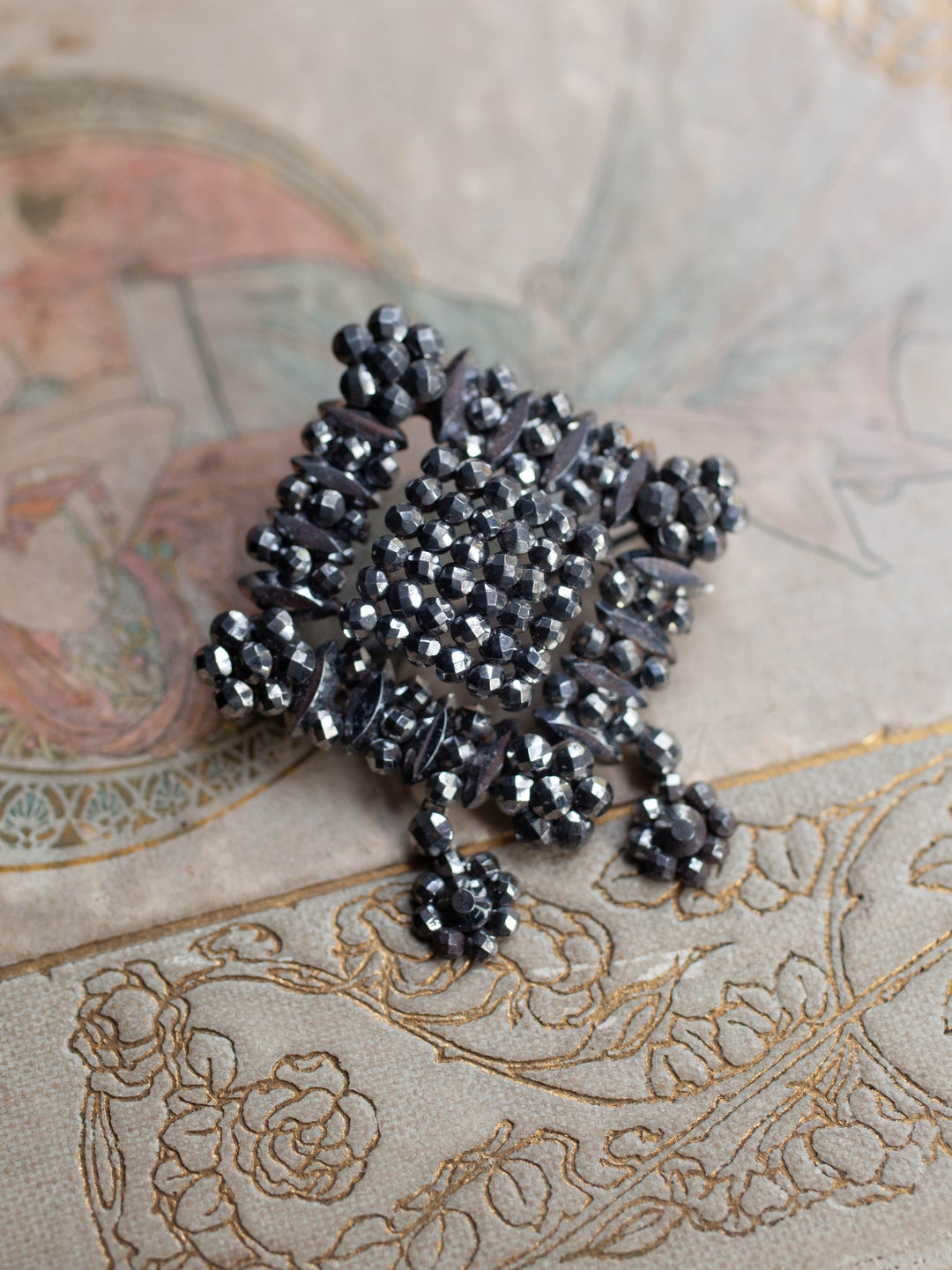 Georgian Cut Steel Brooch, Early 1800's Georgian Cut Steel Jewelry, Cut ...