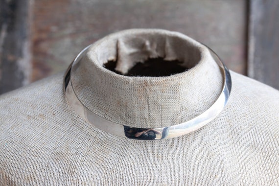 Wide Sterling Collar Necklace, Wide Sterling Choker, … - Gem